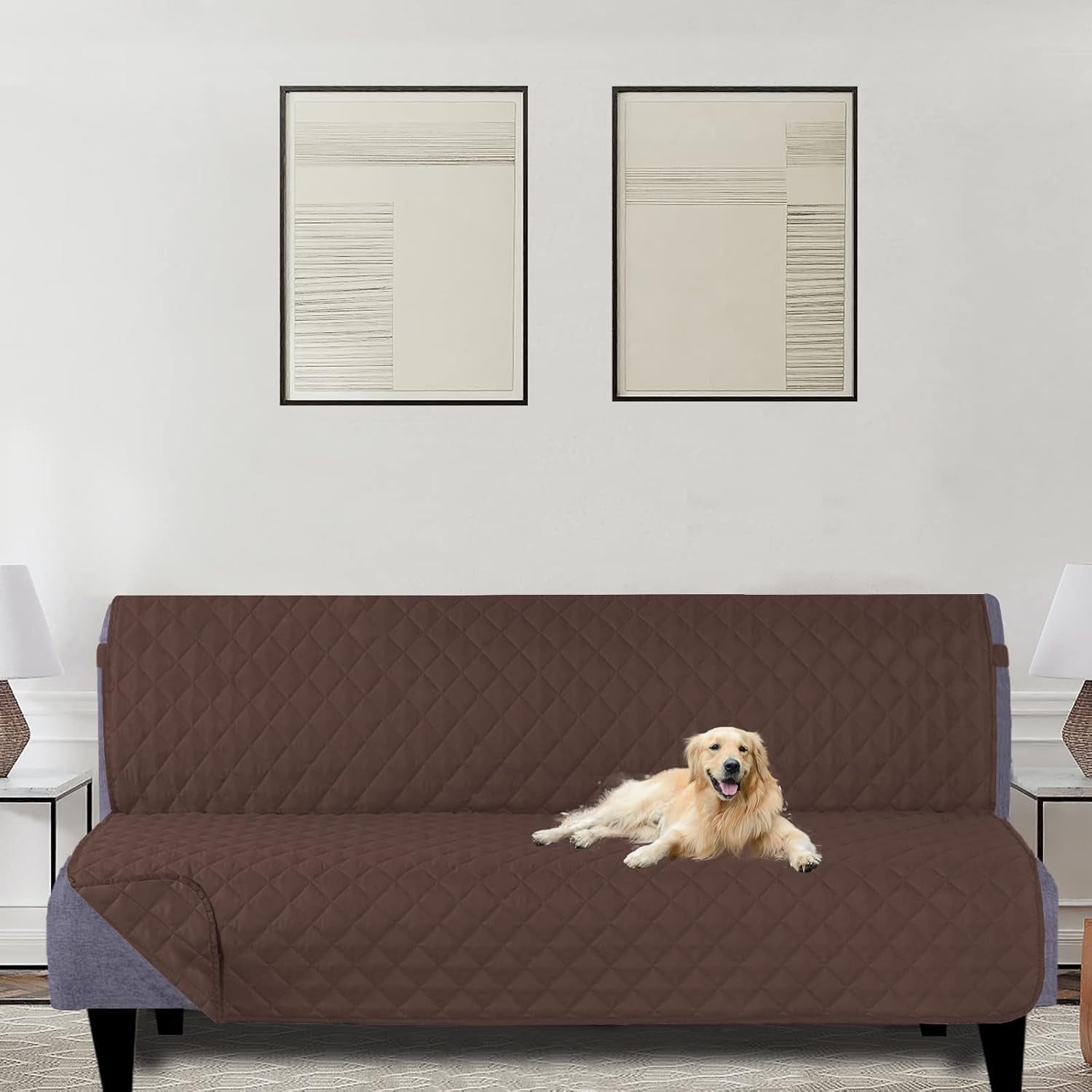 Futon Sofa Covers Reversible Slipcover Armless Couch Cover Water ...