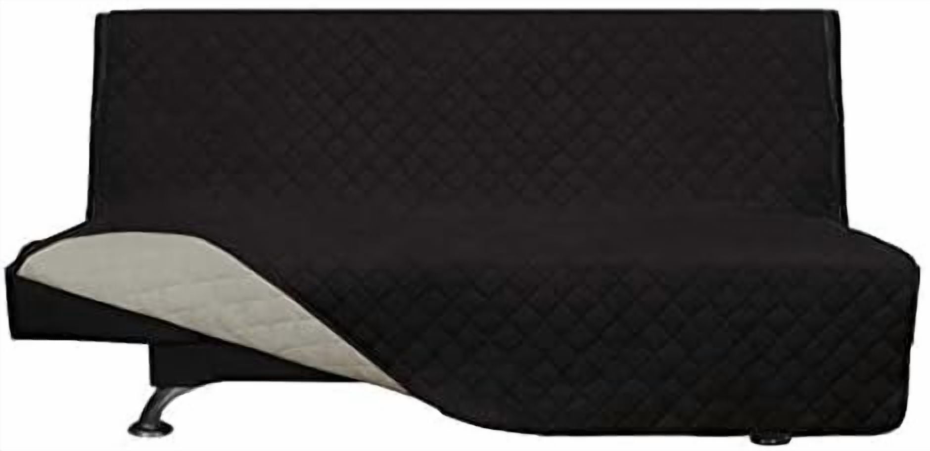 Futon Sofa Slipcover - Reversible Armless Couch Cover - Water Resistant ...