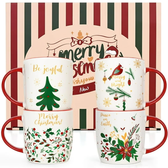 Futtumy Christmas Gifts for Ceramic Mugs, Christmas Mug Set of 4 ...