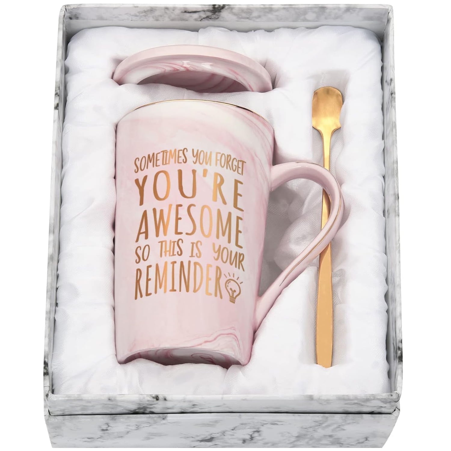Futtumy 'You're Awesome' Ceramic Coffee Mug, 14 fl oz, Pink, Thank You ...