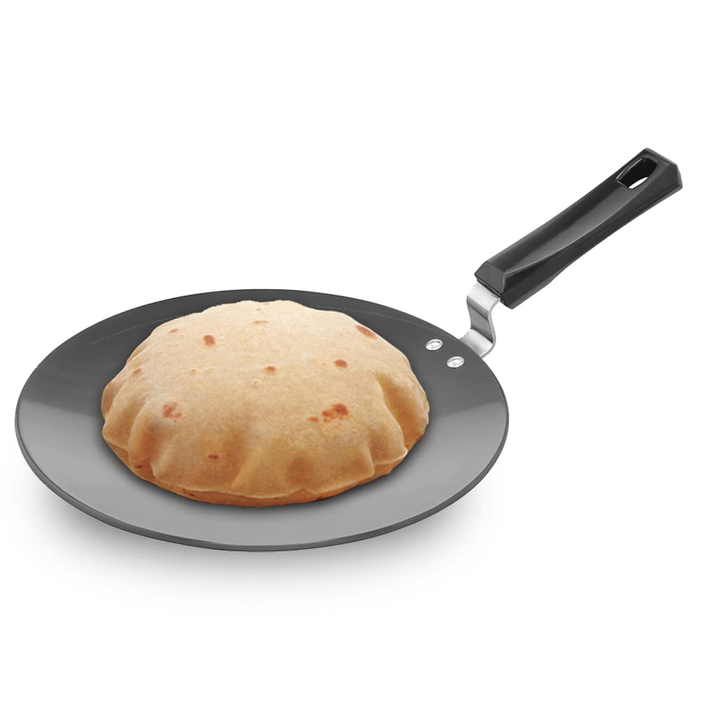 Futura Black Aluminium Roti Tava 28 Cm | Hard Anodised Tawa, Induction ...