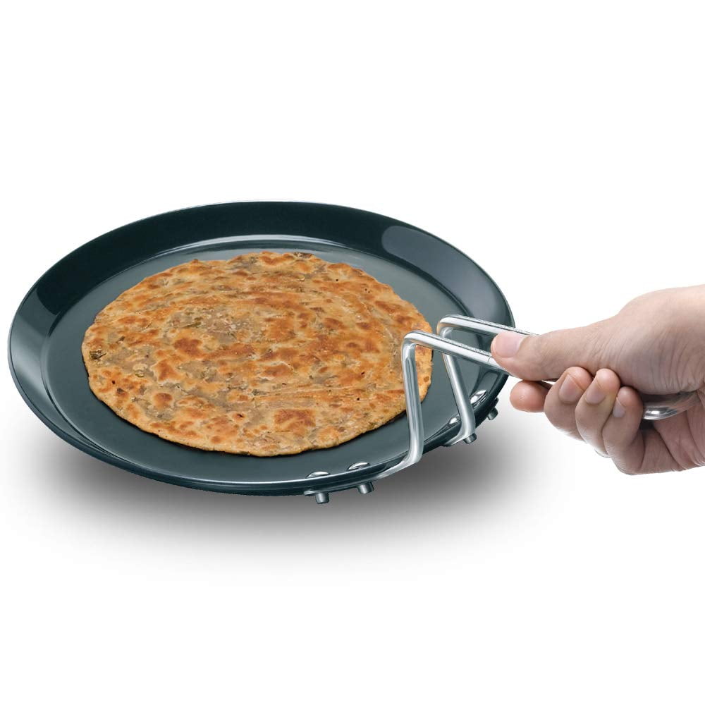 Futura Hard Anodised Flat Tava 22 Cm, 4.06 Mm | Black Aluminium Roti ...