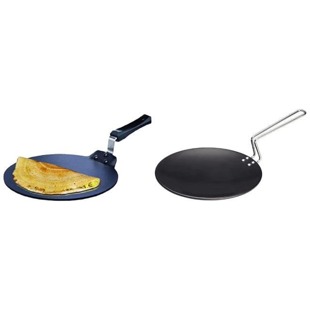 Futura Hard Anodised Tawa, 26cm (AT26) Black + Futura Non-stick Dosa ...