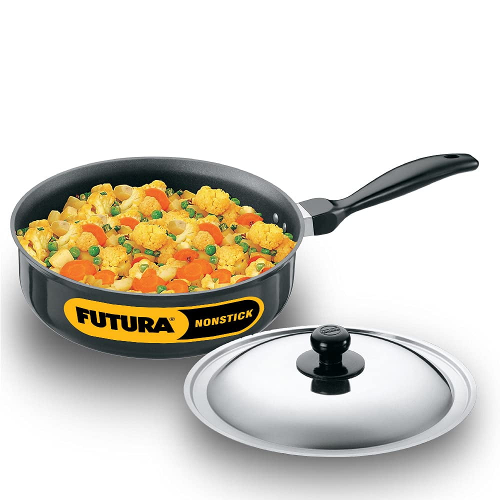 Futura Nonstick Curry Pan (Saute Pan) With Stainless Steel Lid 3.25 ...