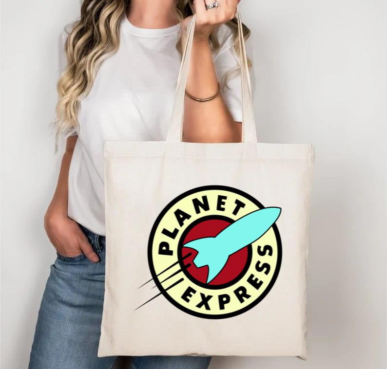 Futurama BL Bender Fry Leela Cartoon SciFi Funny Animation TV Tote Bag ...