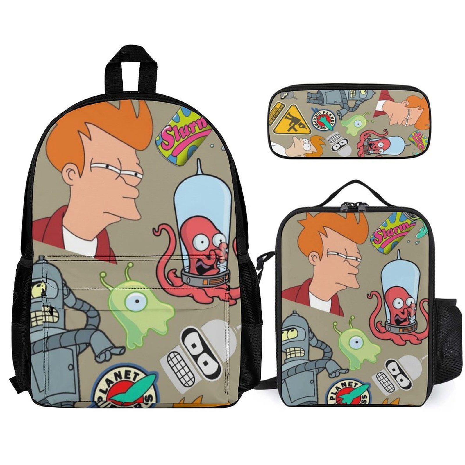 Futurama Backpack Set Lunch Tote Pencil Case Bookbag Combination ...