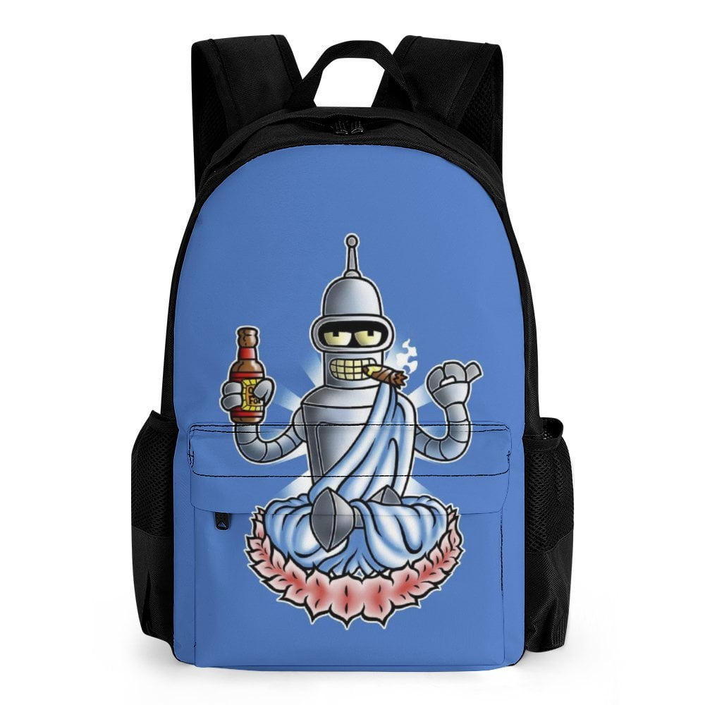 Futurama Bender Beer Smoke Backpack Laptop Bag Student Satchel ...