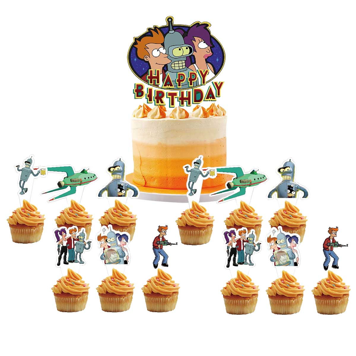 Futurama Cake Topper Cupcake Set Party Supplies Decoration Birthday ...