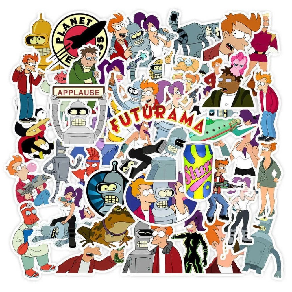 Futurama Cartoon Themed 50 Decal Sticker Set - Walmart.com