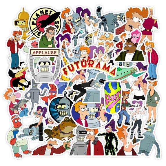 Futurama Cartoon Themed 50 Decal Sticker Set - Walmart.com