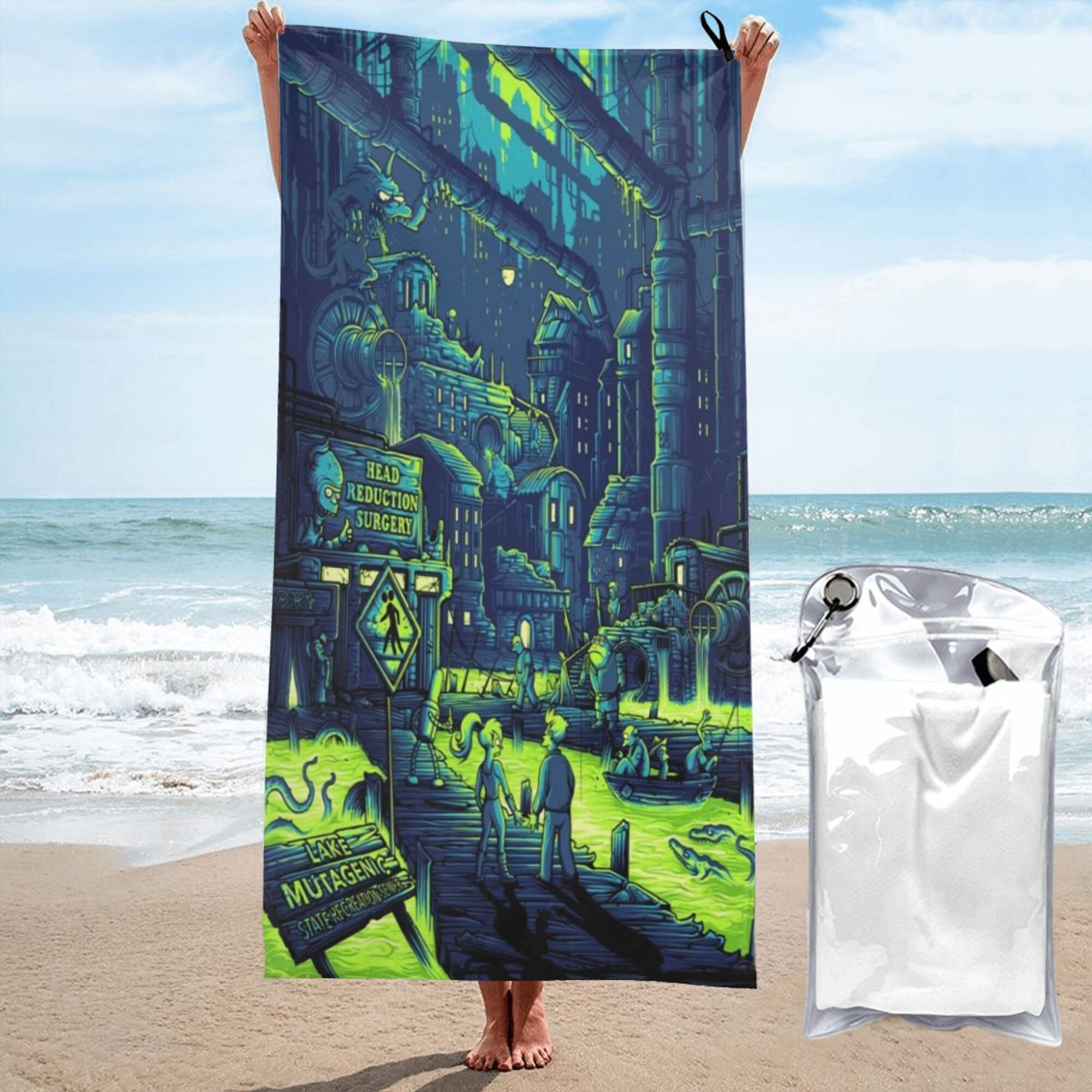 Futurama Cartoon quick drying bath towel Microfiber swimming beach ...