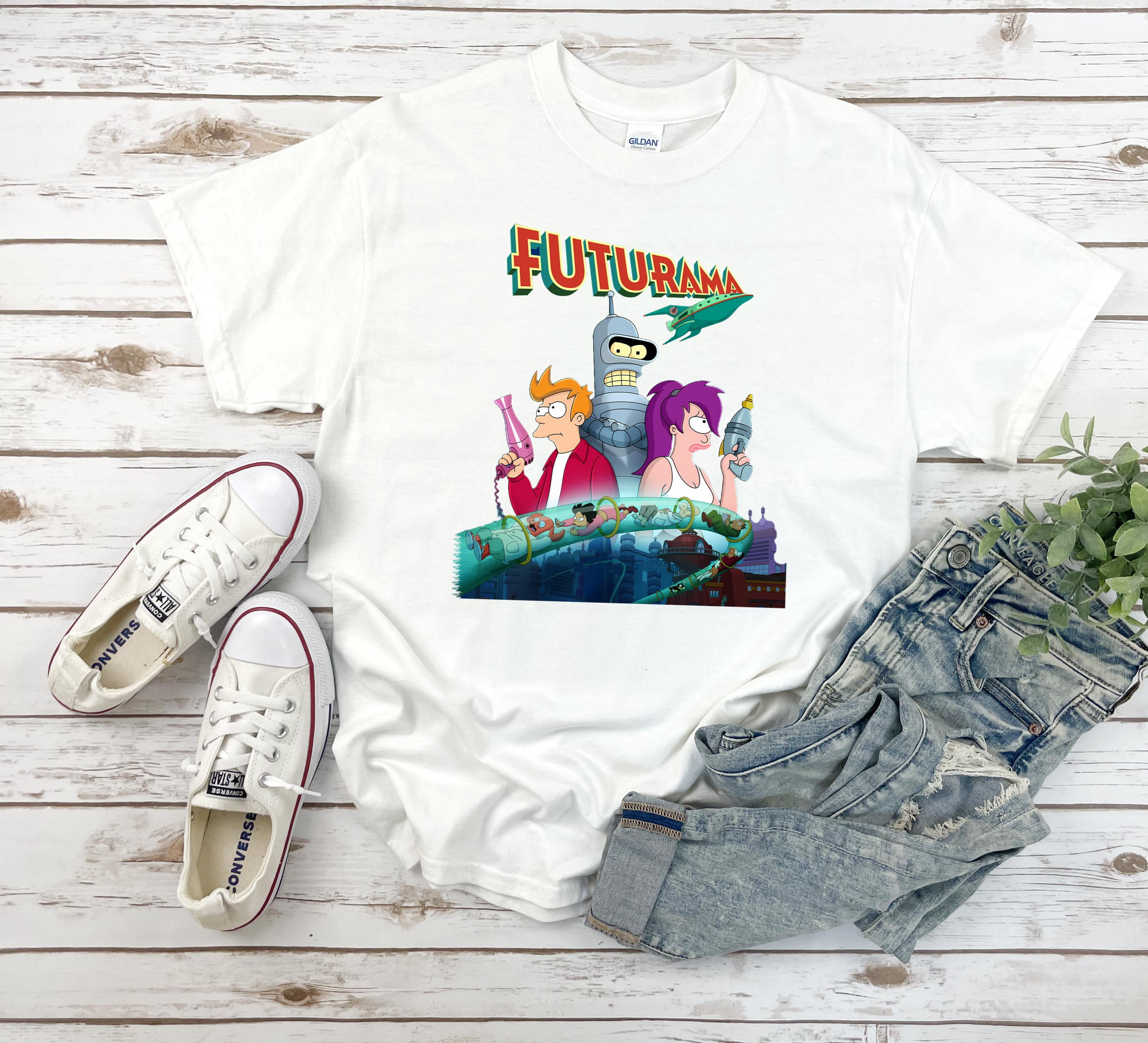 Futurama Classic Cartoon Fry Bender And Leela Design T-Shirt unisex up to 5XL - Walmart.com