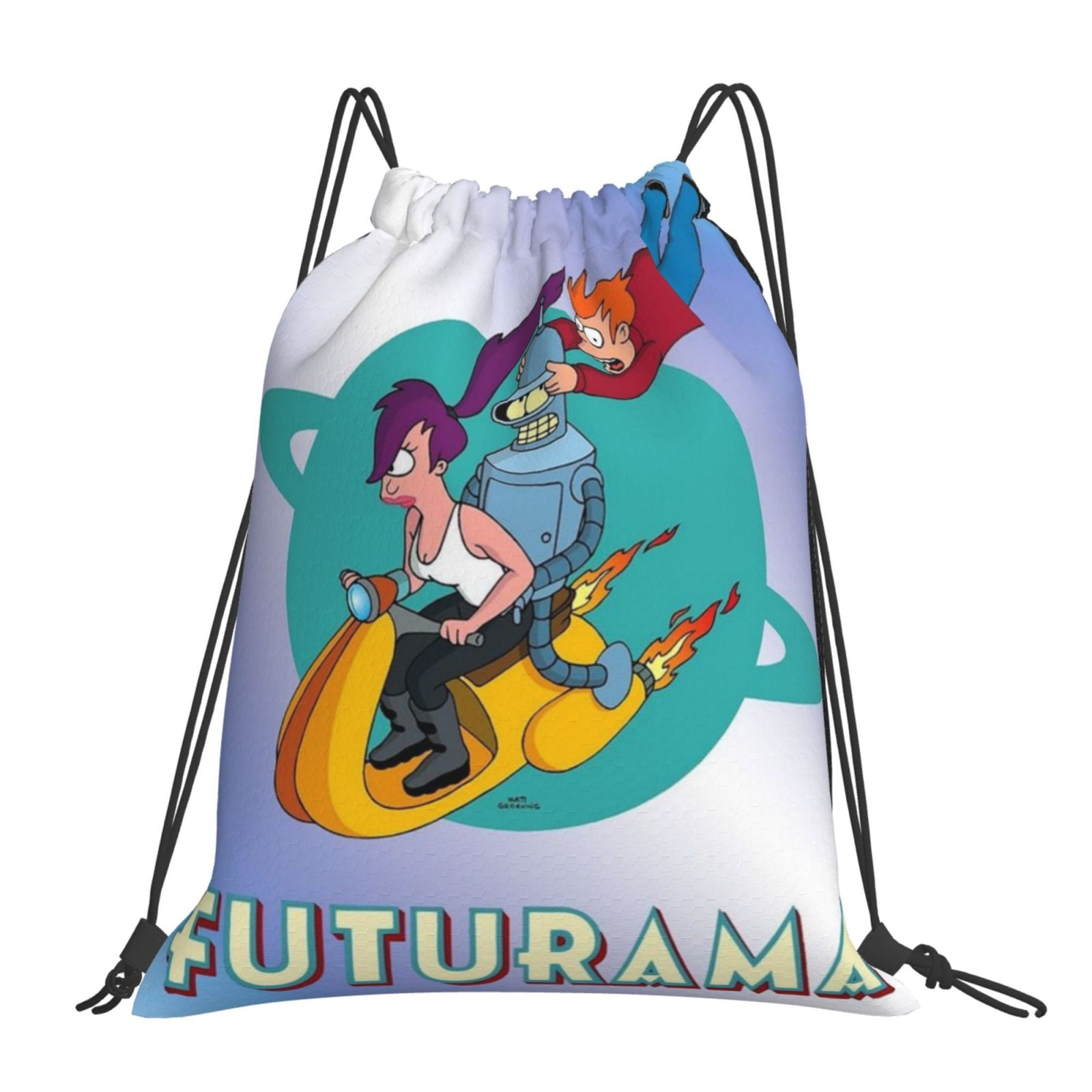 Futurama Drawstring Backpack Lightweight Foldable Sporty Cinch Sack ...