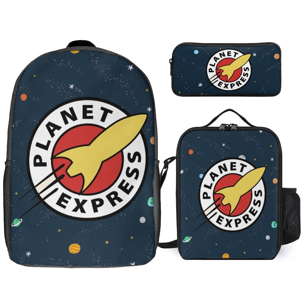 Futurama Planet Express Logo Backpack With Lunch Bag Pencil Case Set ...