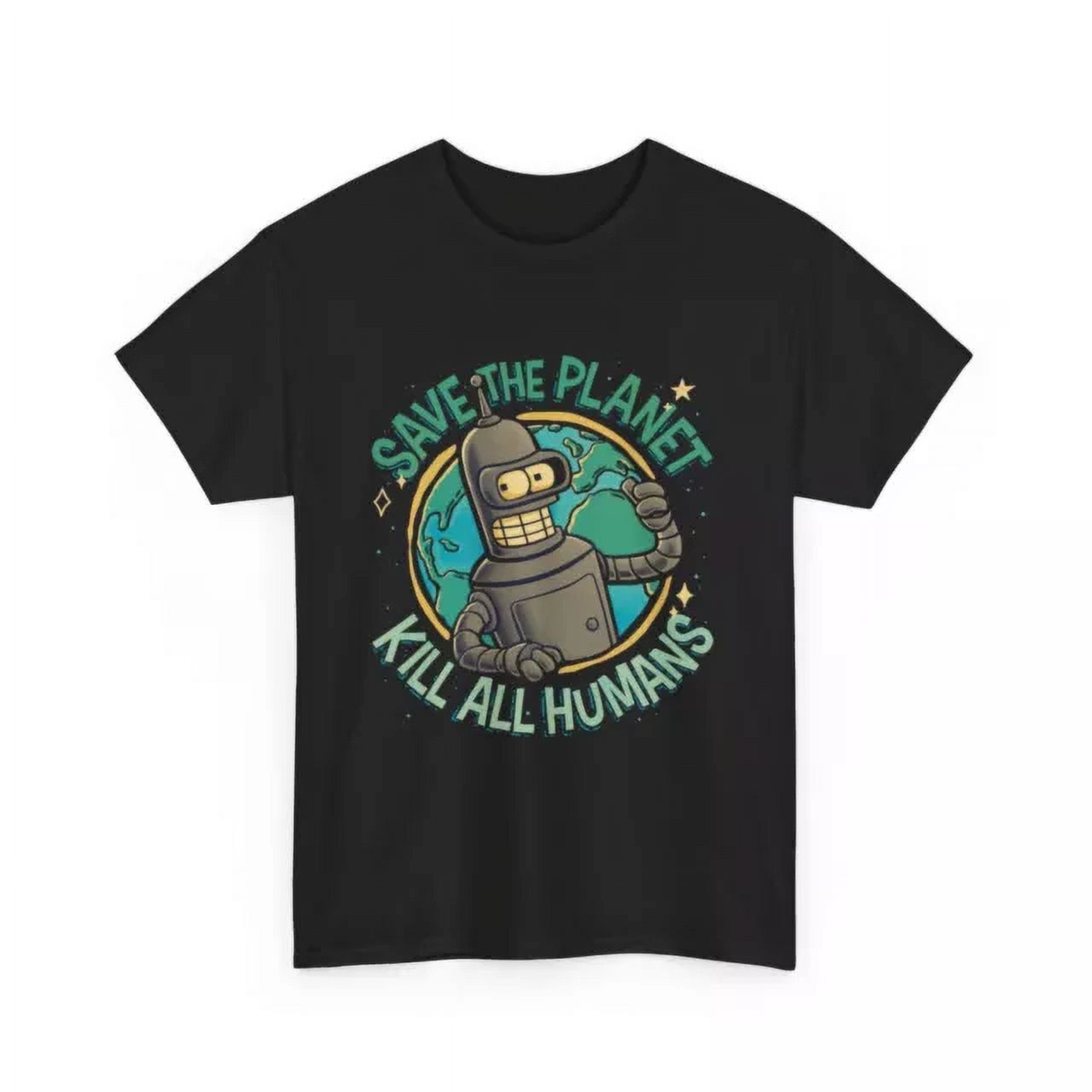 Futurama T-Shirt - Bender Shirt - Save The Planet Kill All Humans Tee ...
