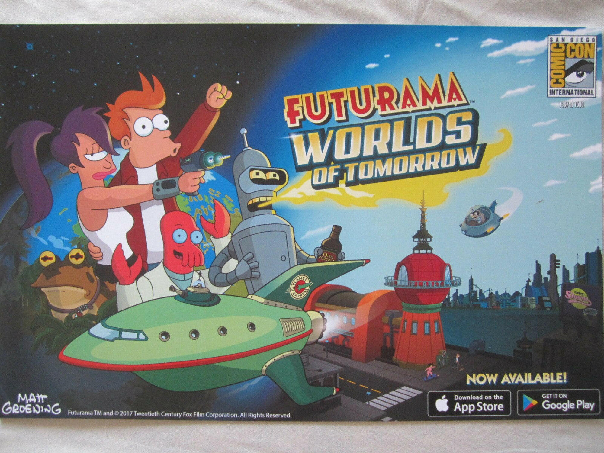 Futurama Worlds of Tomorrow 2017 Comic-Con exclusive poster #/1500 - Walmart.com