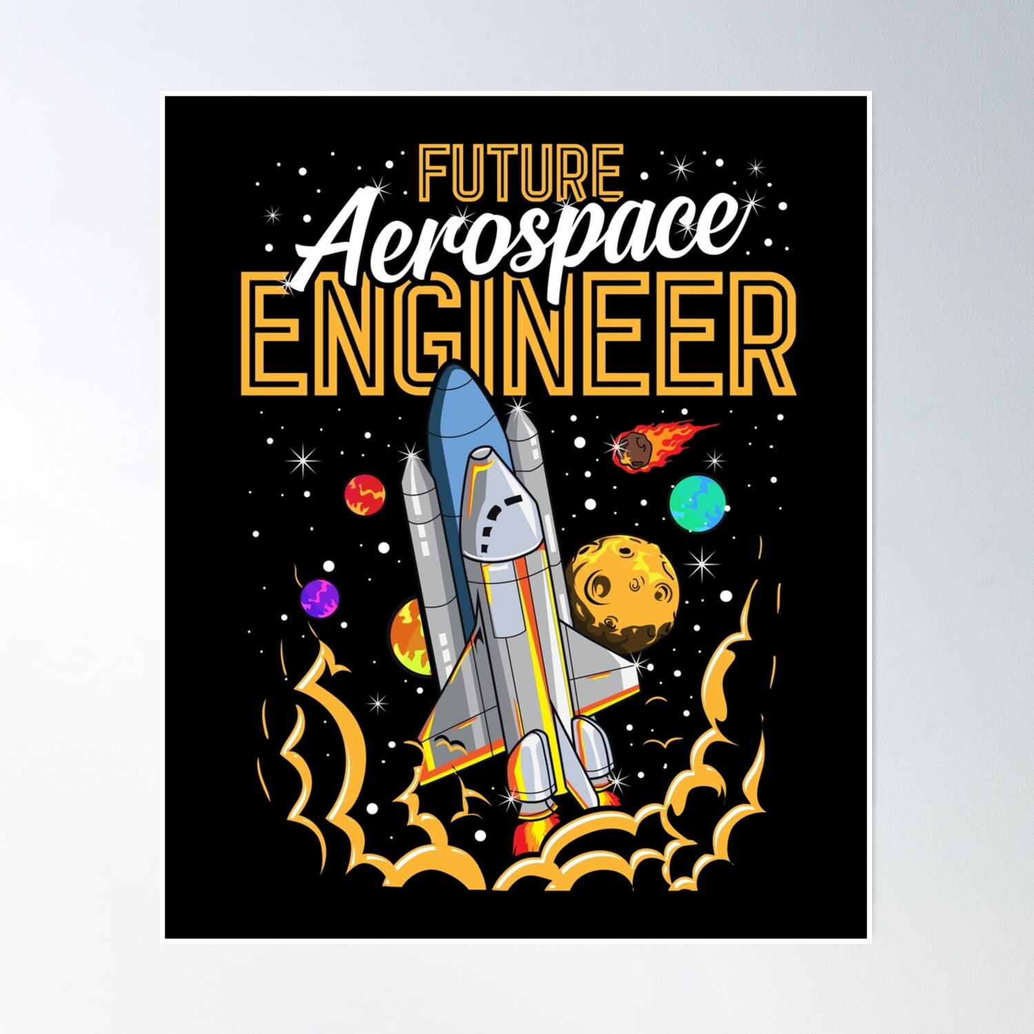Future Aerospace Engineer Space Astronaut Explore Poster Wall Art ...