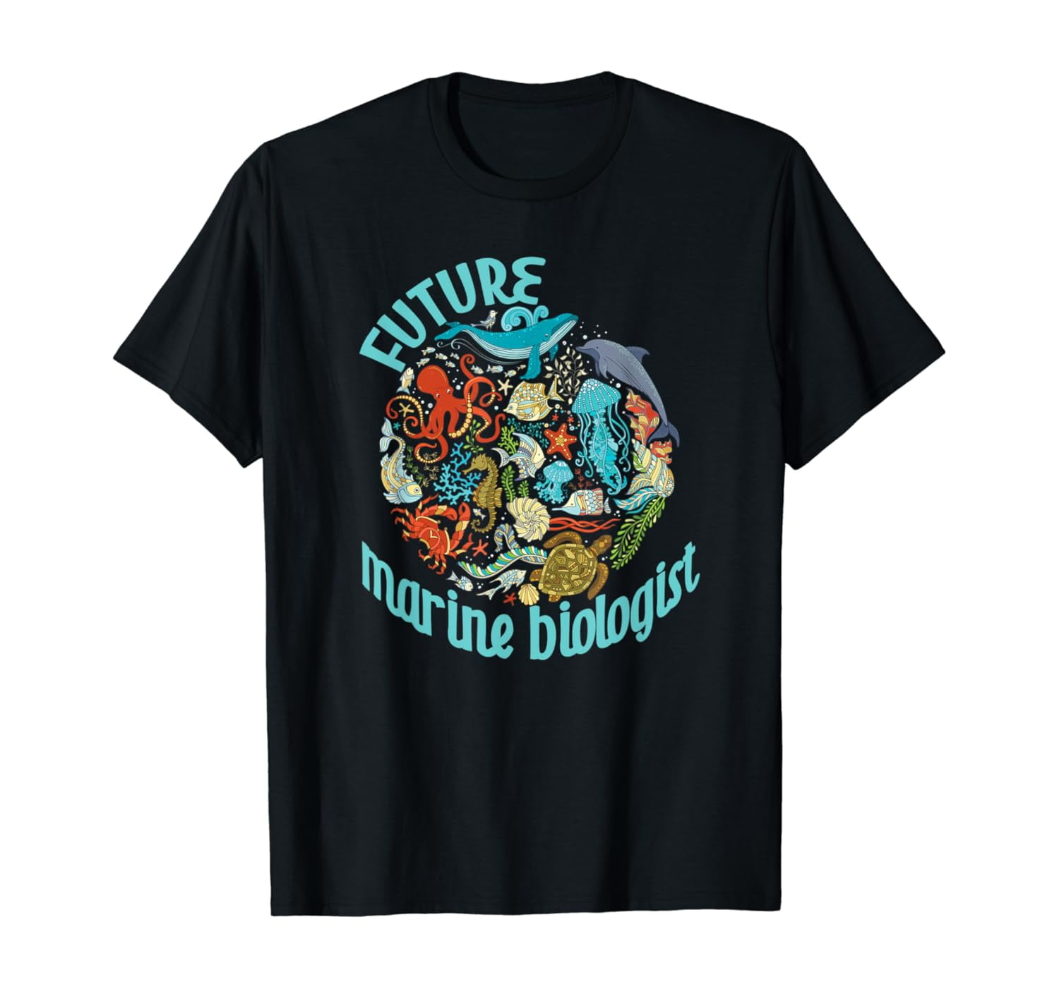 Future Biologist Ocean Life Drawing Whale Octopus T-Shirt - Walmart.com