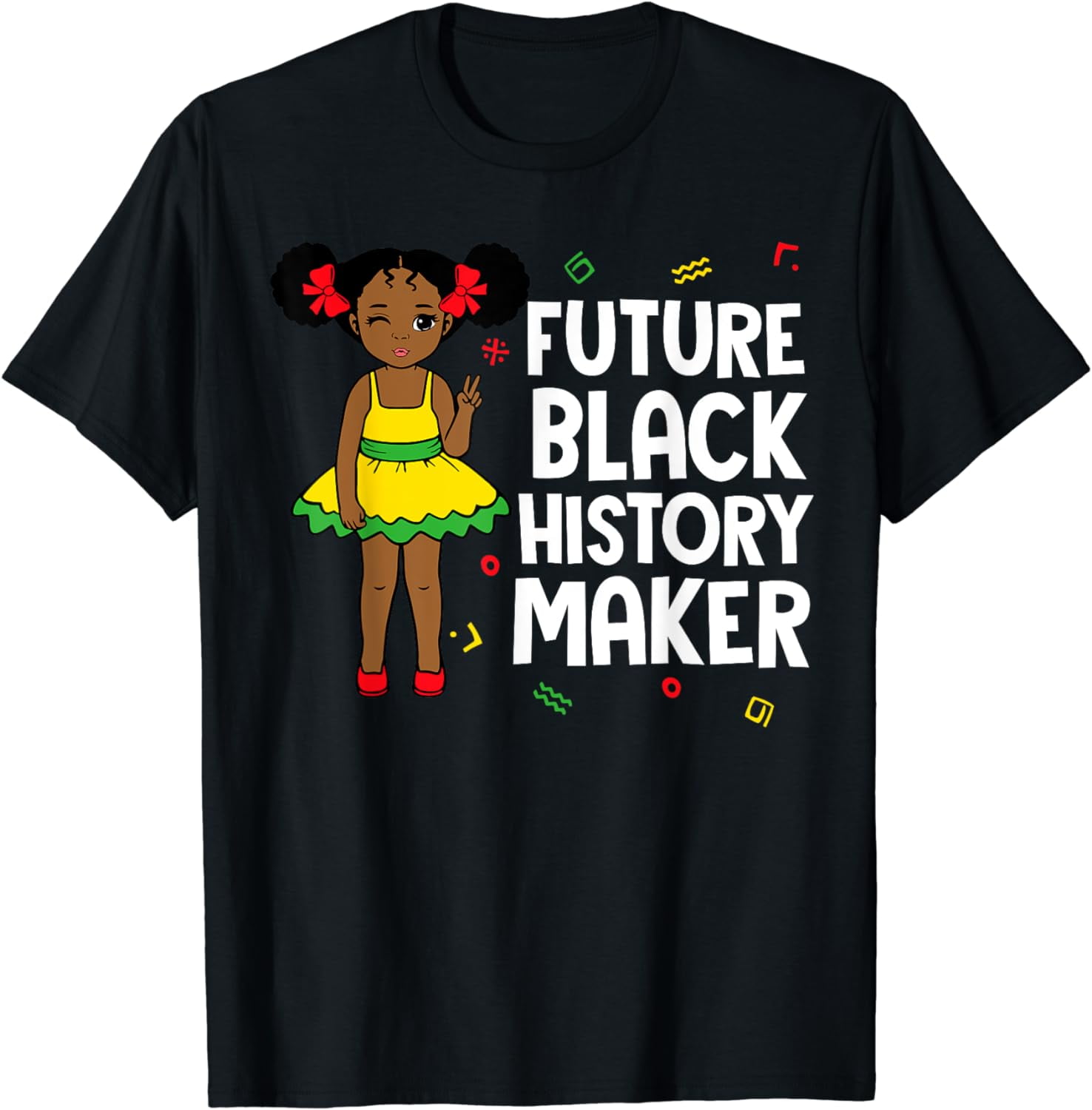 Future Black History Maker Afro African Girls Kid Daughter T-Shirt ...