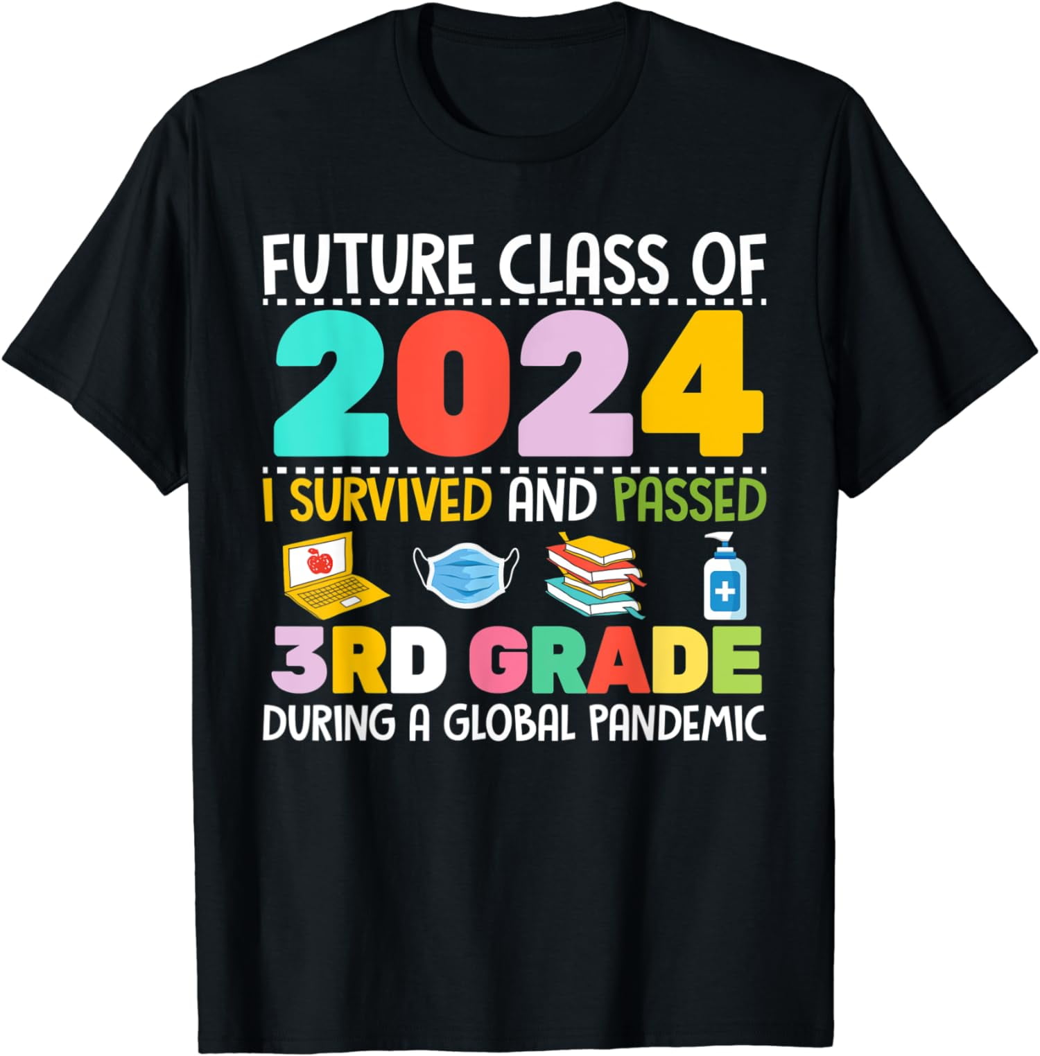 Future Class Of 2024 I Survived Passed 3rd Grade Graduation T-Shirt ...