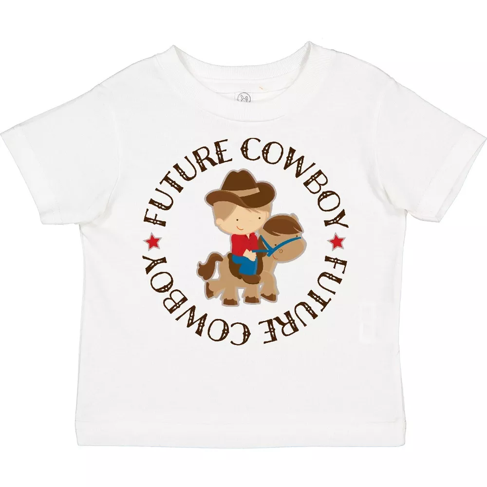 Future Cowboy Western Boy Toddler T-Shirt Boys Kids Childs Horse Pony ...