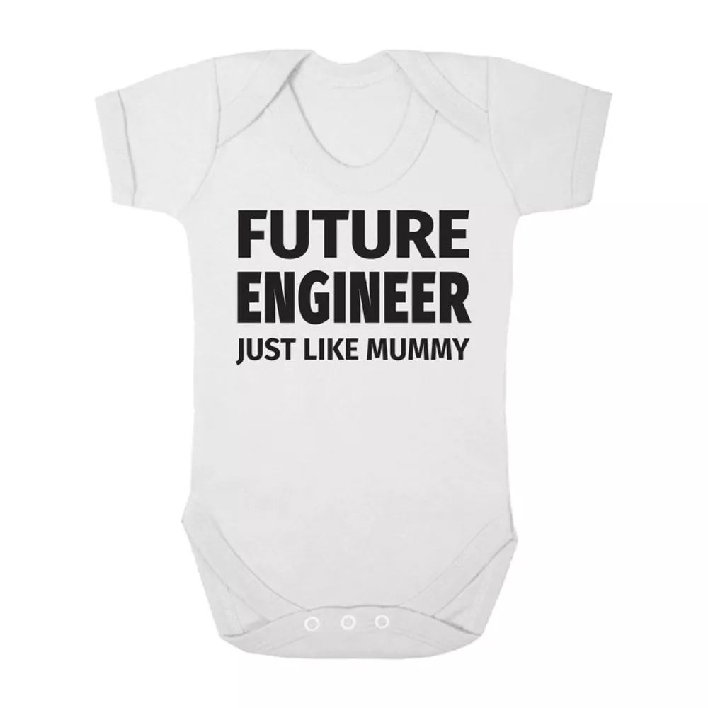 Future Engineer Just Like Mummy Cute Boys And Girls Baby Vest Bodysuit ...