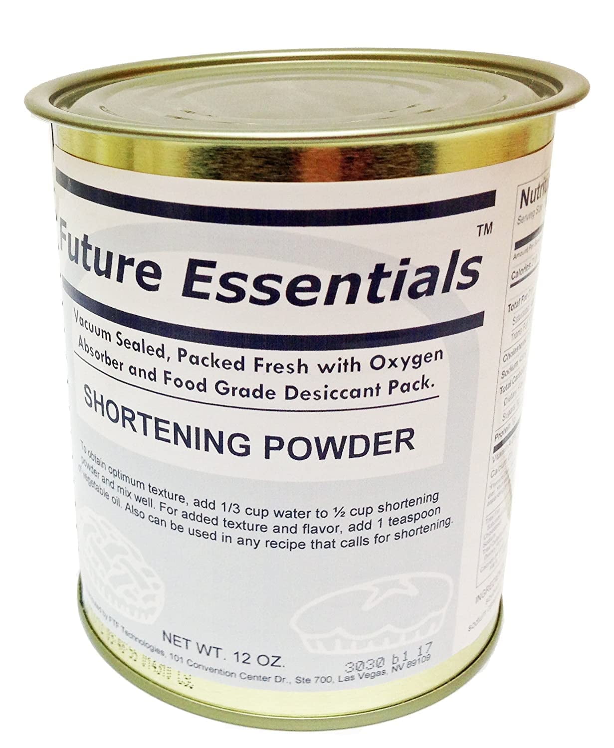 Future Essentials Canned Shortening Powder (#2.5 Can) | Shelf Stable ...