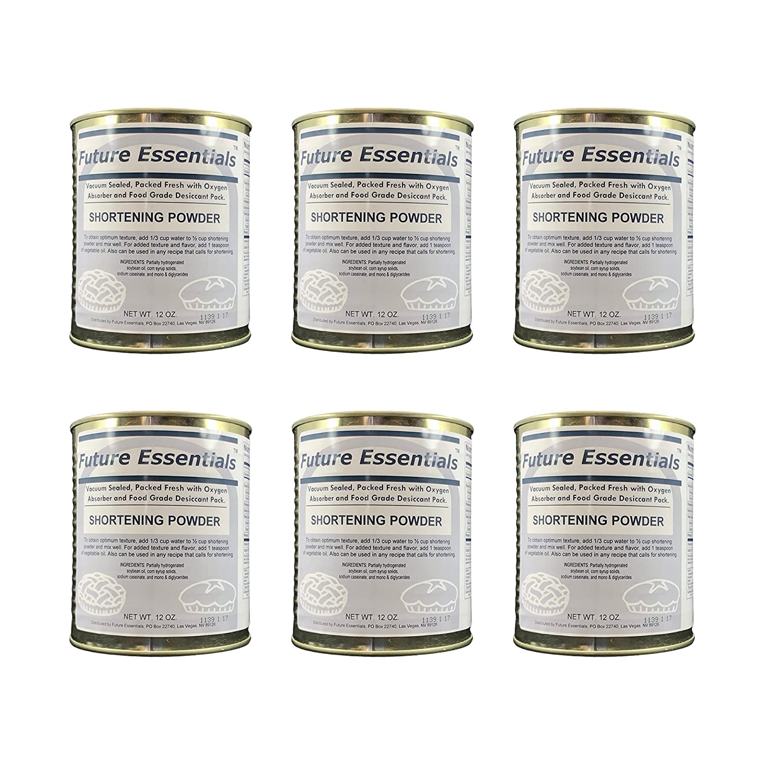 Future Essentials Canned Shortening Powder 6 Cans (#2.5 Can) | Shelf ...
