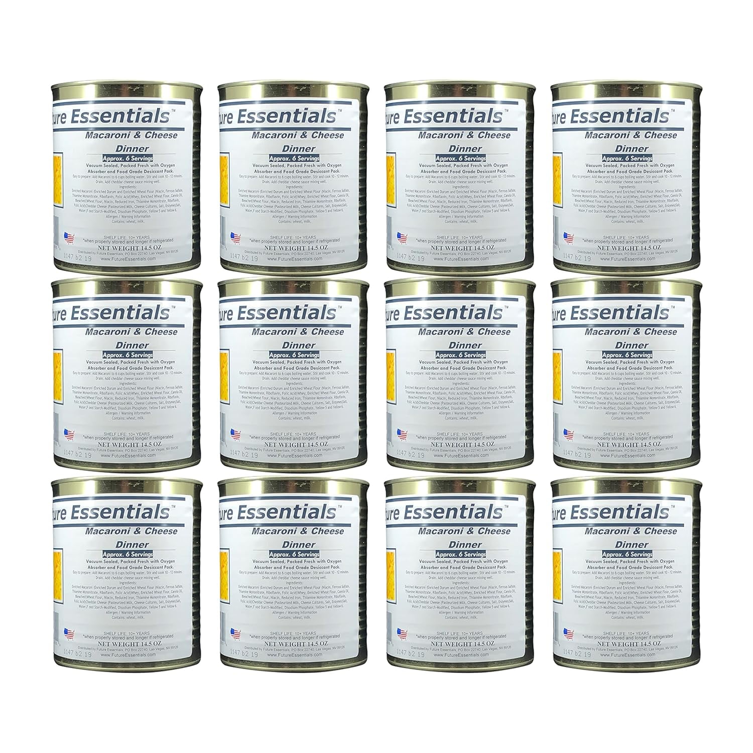 12 Cans Pack - Future Essentials Canned Macaroni & Cheese Long 10 ...