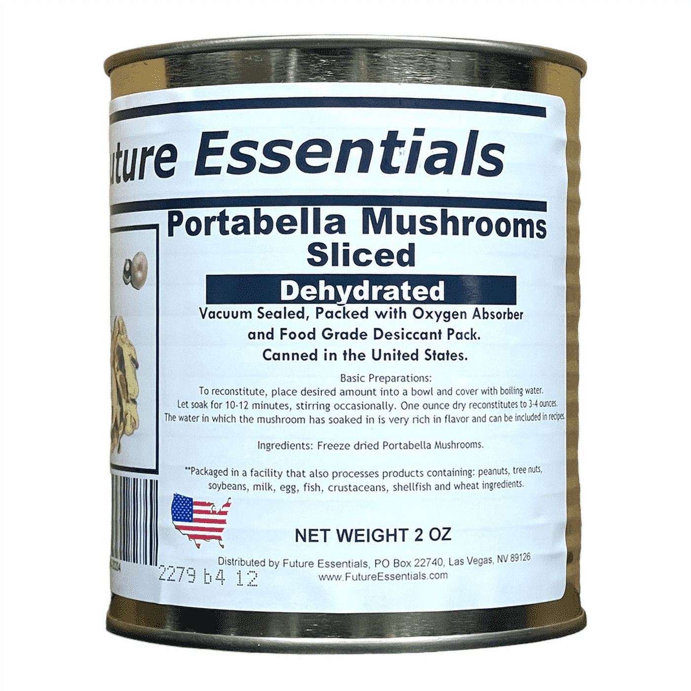 12 Cans Pack- Future Essentials Freeze Dried Long Shelf Life Emergency Food Portabella Mushrooms ...