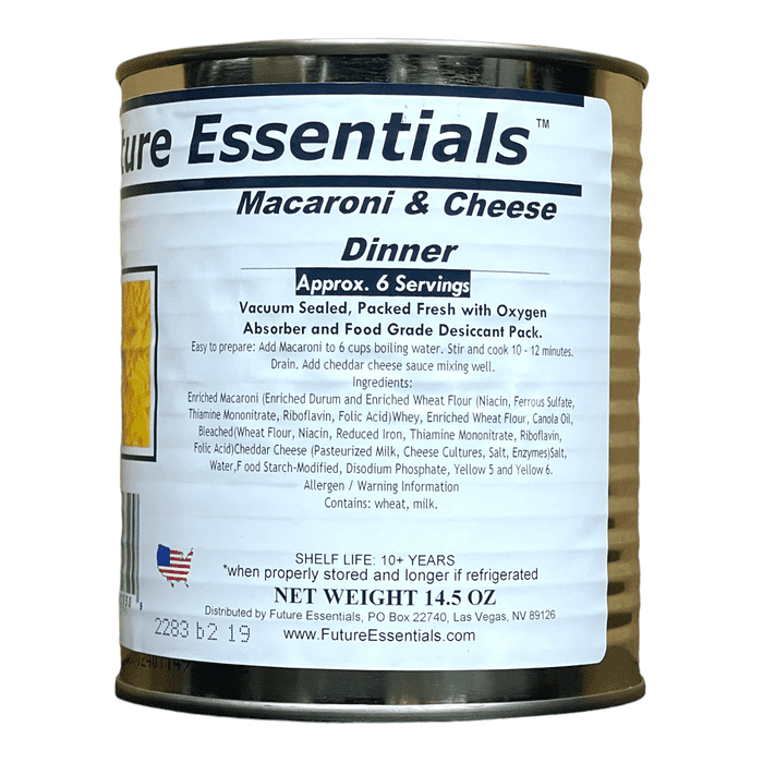 6 Cans Pack - Future Essentials Canned Macaroni & Cheese Long 10+ Years ...
