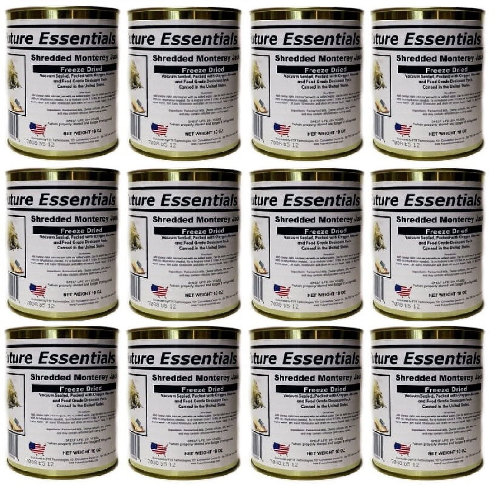 Future Essentials Shredded Monterey Jack Cheese 10oz/Can- 12 Cans ...