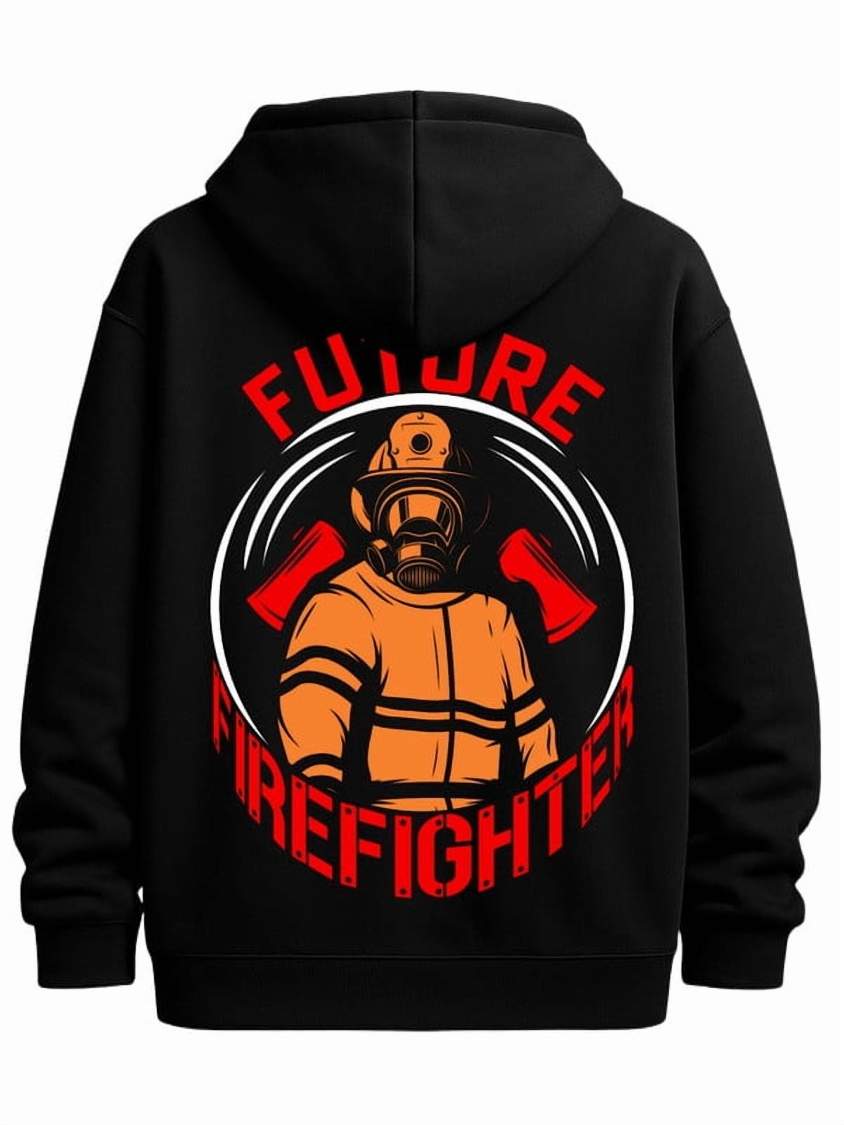 Future Firefighter funny hoodies men's long sleeve black Casual Solid ...