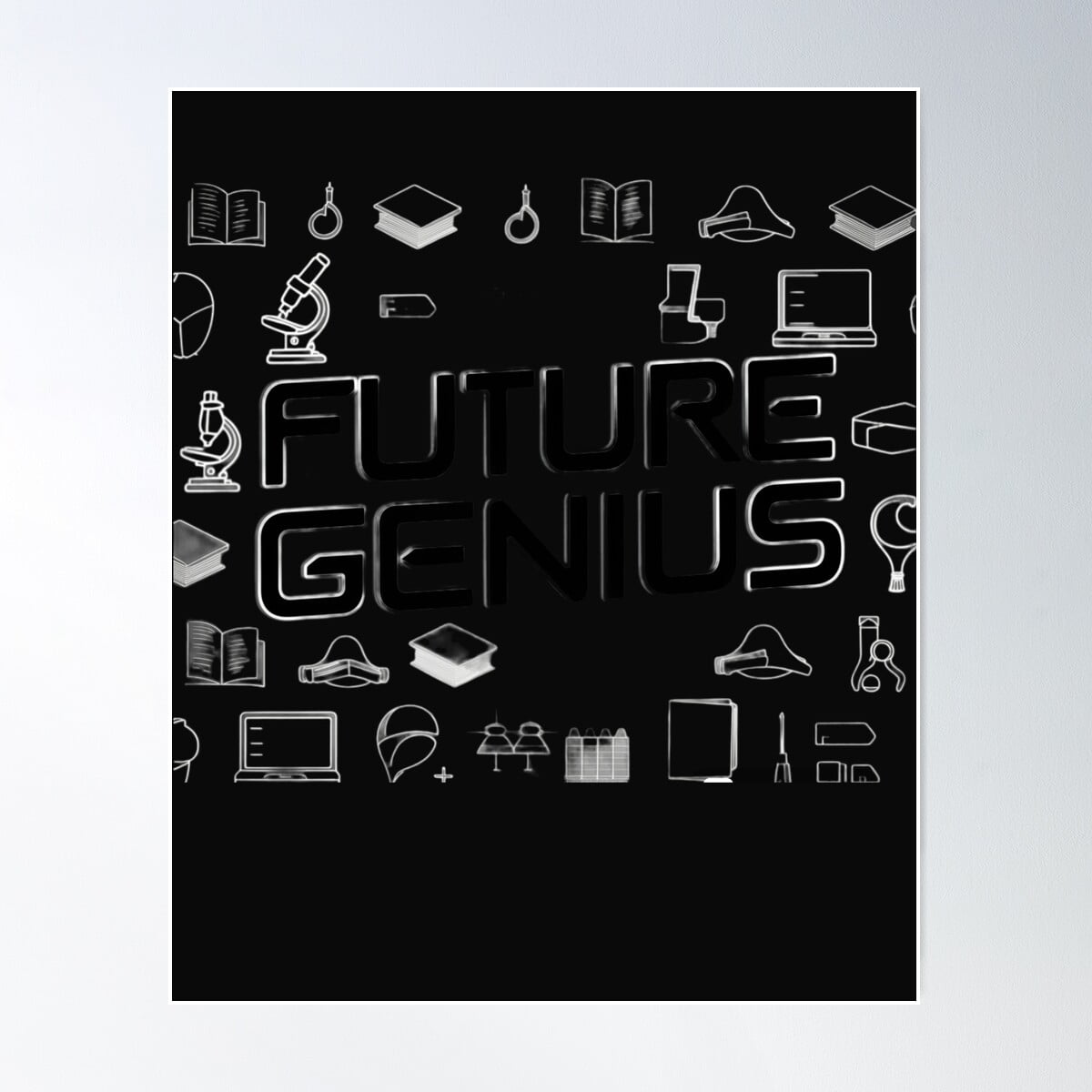 Future Genius, Back To School Poster Wall Art, Modern Wall Decor For Living Room Bedroom, 8x12 ...