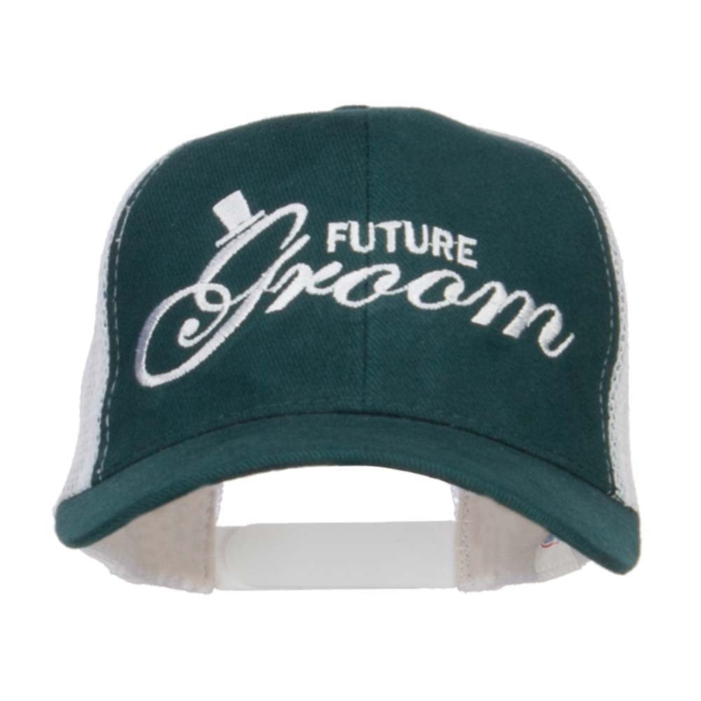 Future Groom Embroidered Cotton Trucker Cap - Green White OSFM ...