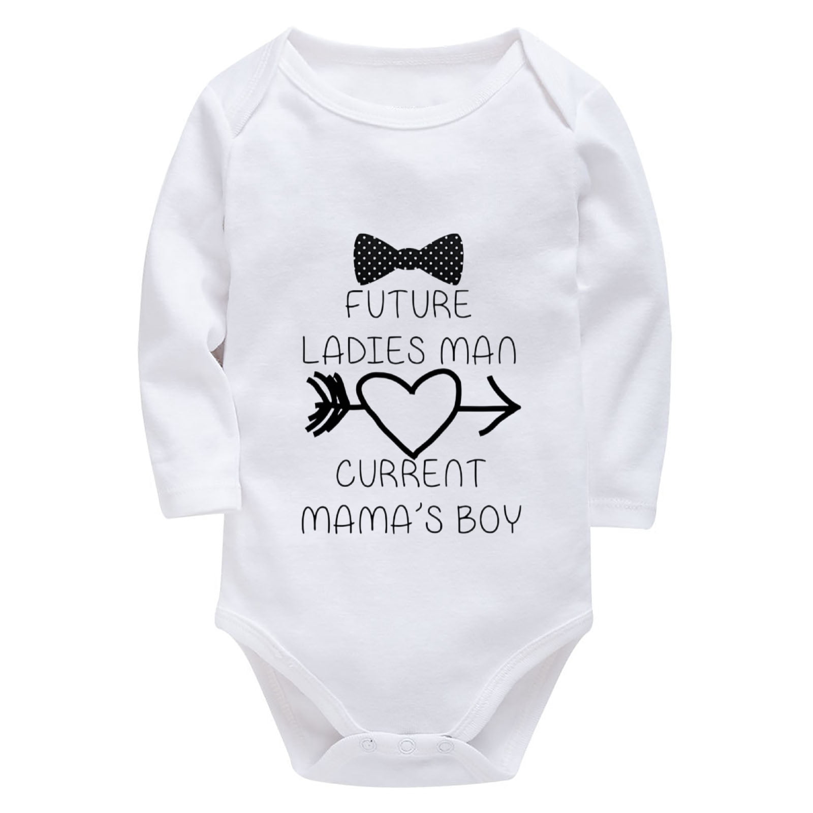 Future Ladies Man Current Mama's Boy Outfits Newborn Girl Long Sleeve ...