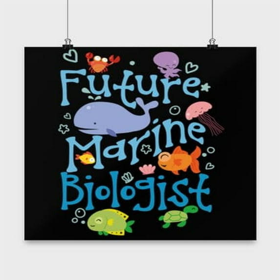 Future Marine Biologist Poster - 13x13in Ocean Animals Wall Art for ...