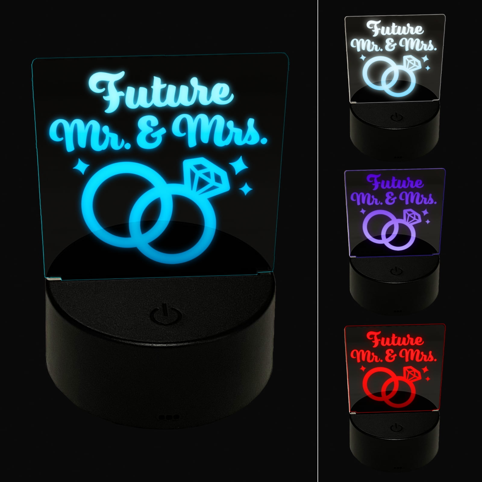 Future Mr & Mrs Wedding Engagement LED Night Light Sign 3D Illusion ...