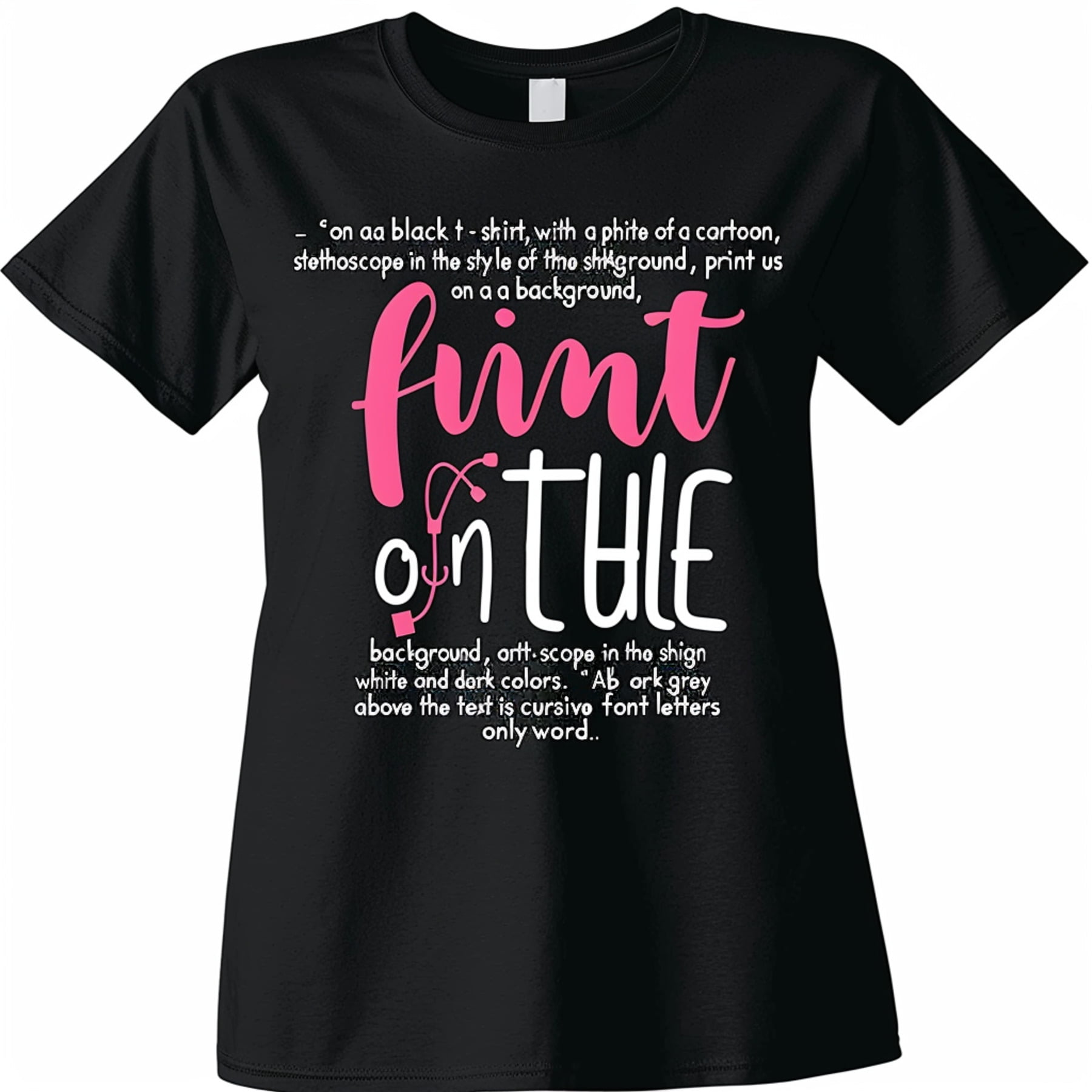 Future Nurse Cursive Design with Pink Stethoscope Black TShirt Mockup ...