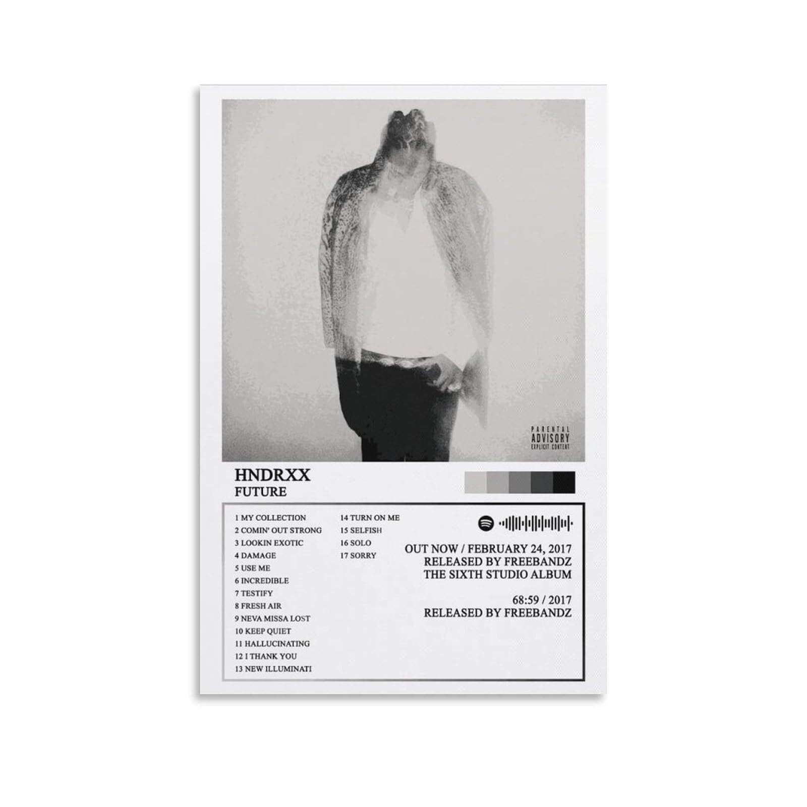 Future Poster Hndrxx Album Cover Canvas Poster Print Music Posters for ...