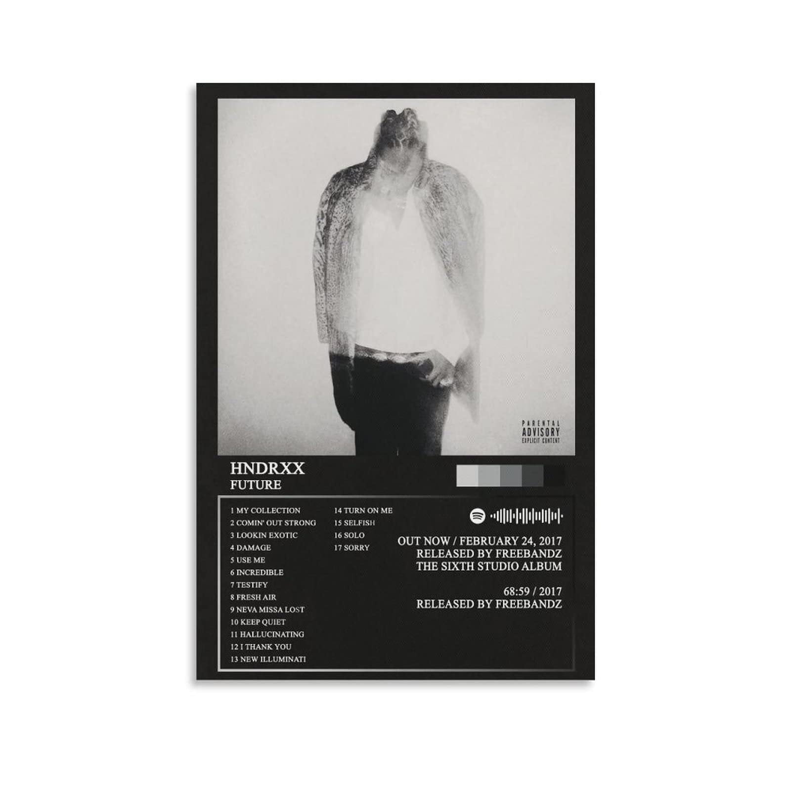 Future Poster Hndrxx Black Album Cover Canvas Poster Print Music ...