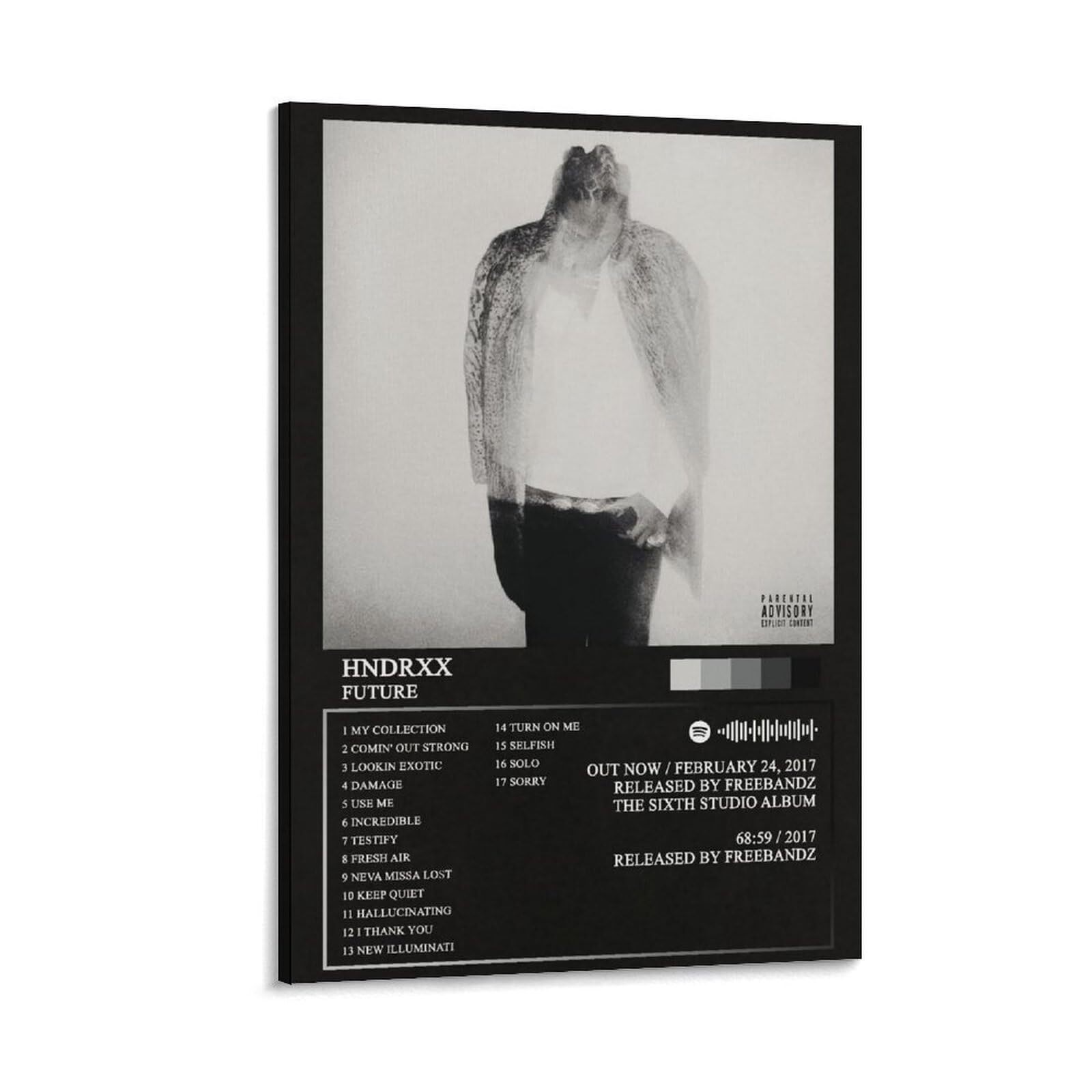 Future Poster Hndrxx Black Album Cover Canvas Poster Print Music ...