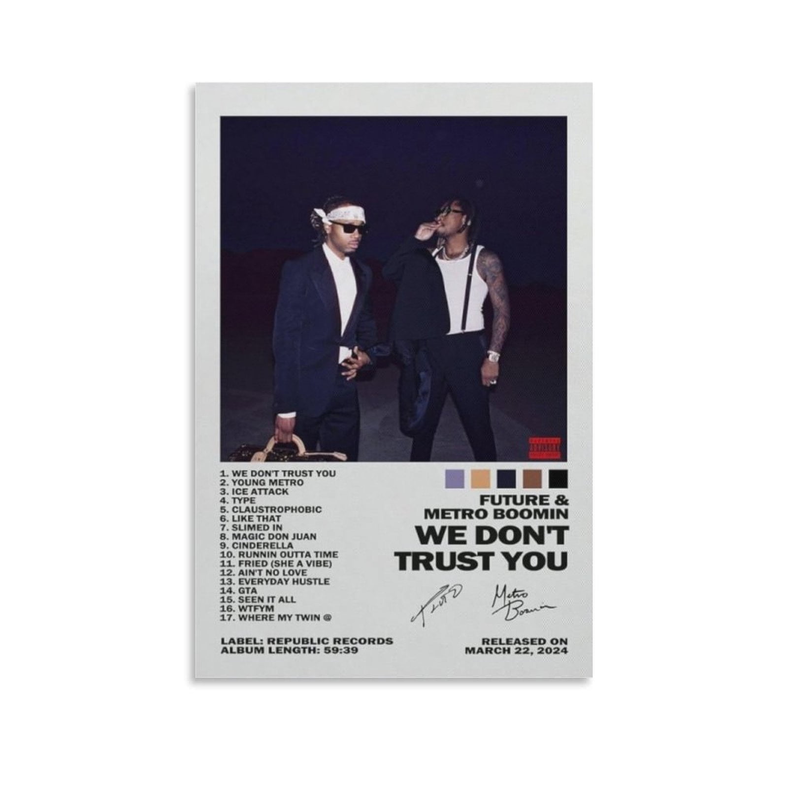 Future Poster Rapper Album Canvas Poster（3） Artworks Picture Print ...