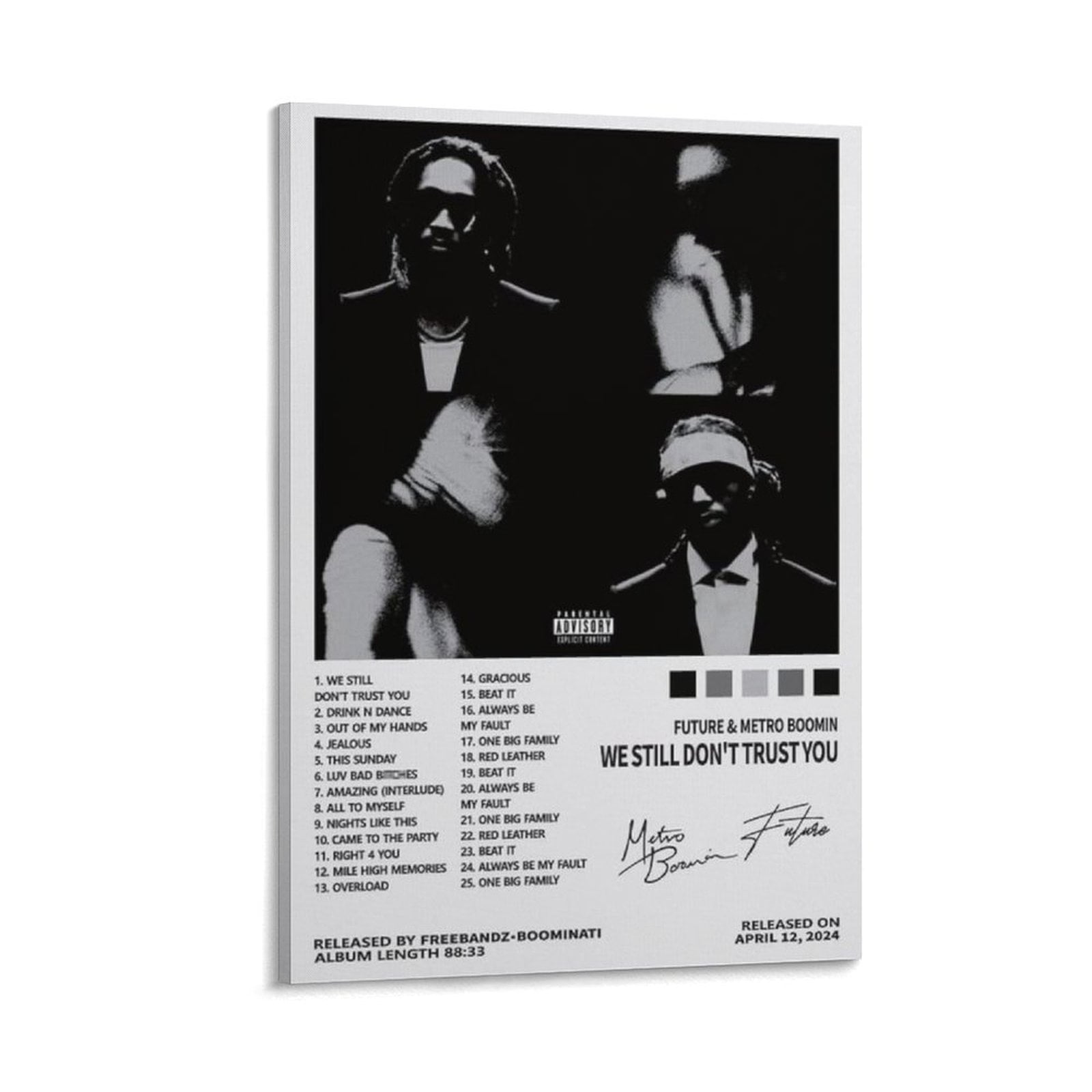 Future Poster Rapper Album Canvas Posters Poster Cool Artworks Painting ...