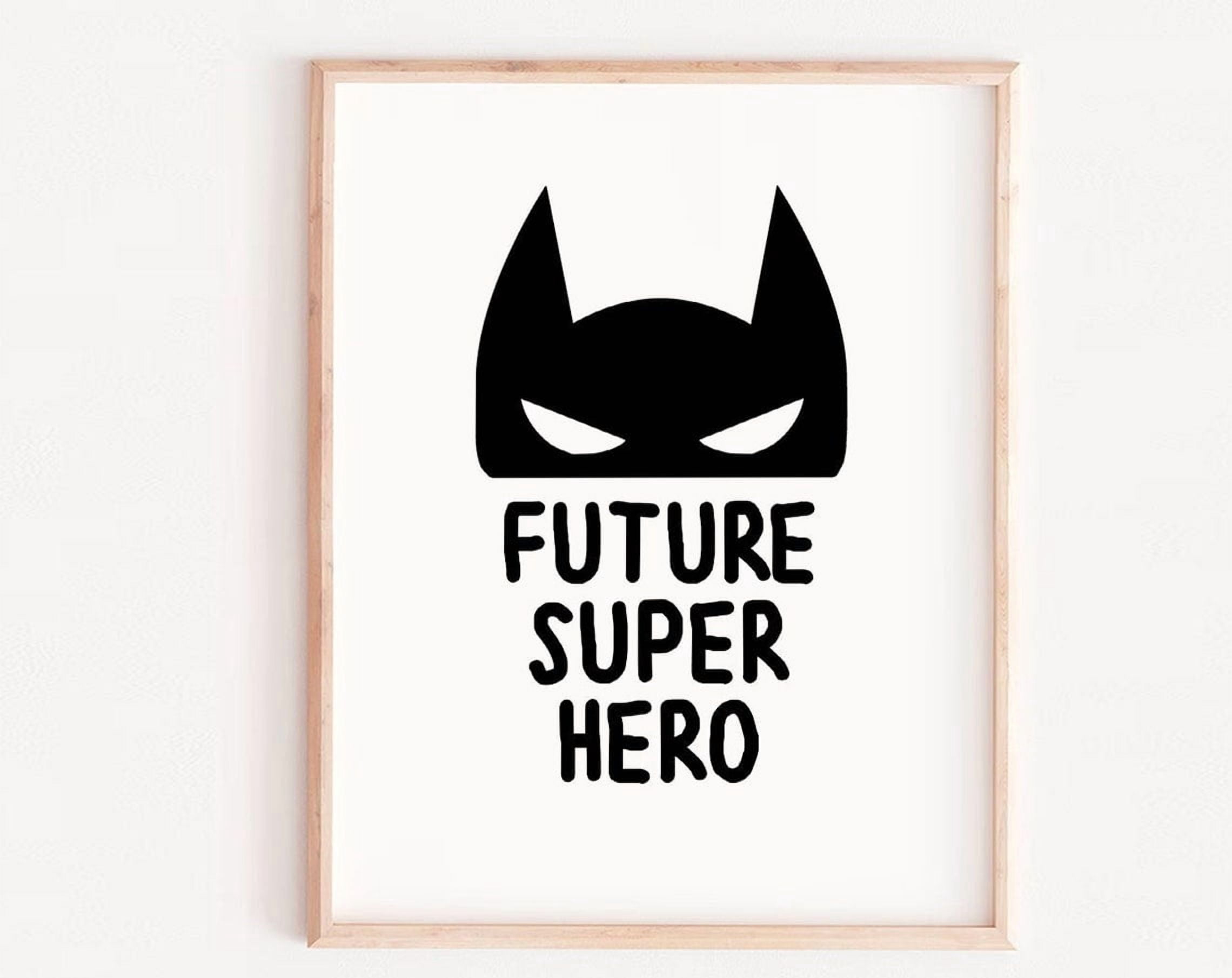 Future Super Hero, Boys Wall Art, Black And White Print, Super Hero ...