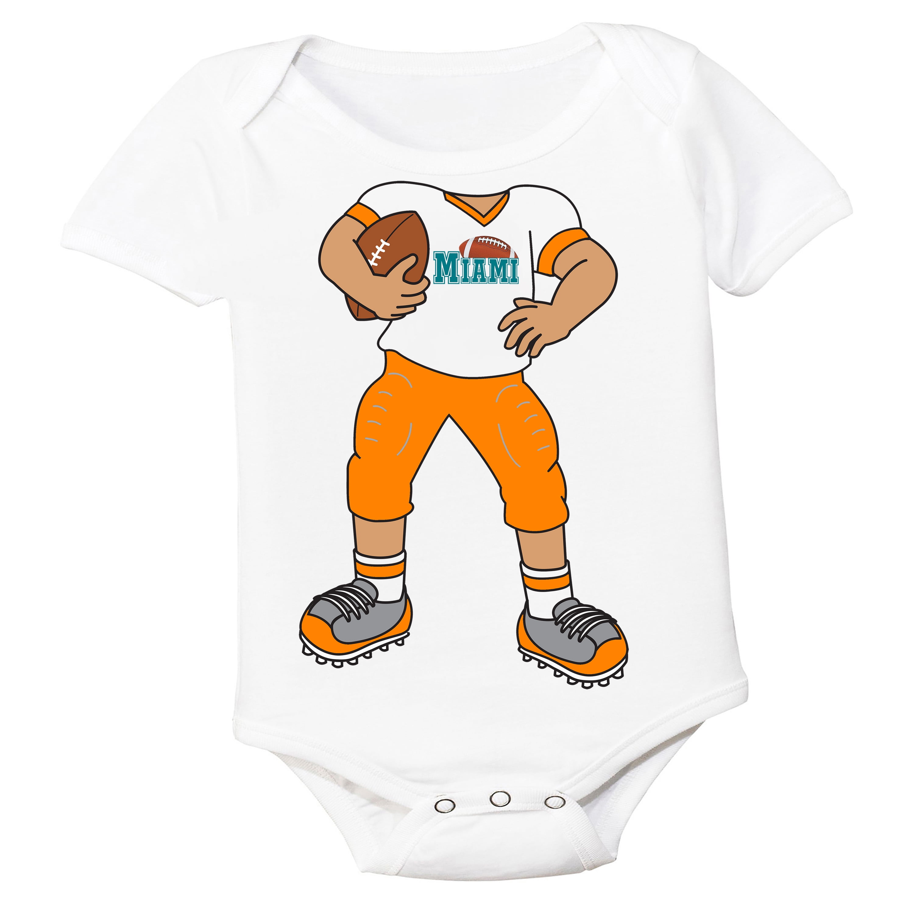 Future Tailgater Heads Up! Football Player Baby Bodysuit for Miami Fans ...