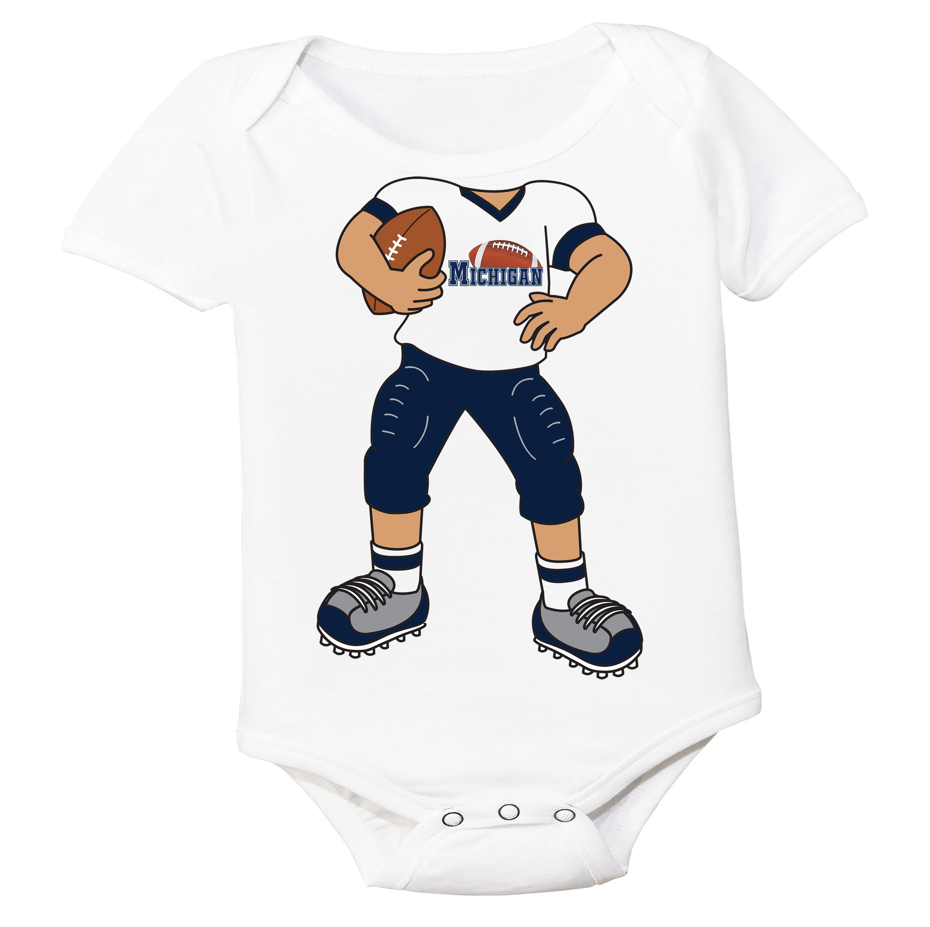 Future Tailgater Heads Up! Football Player Baby Bodysuit for Michigan ...