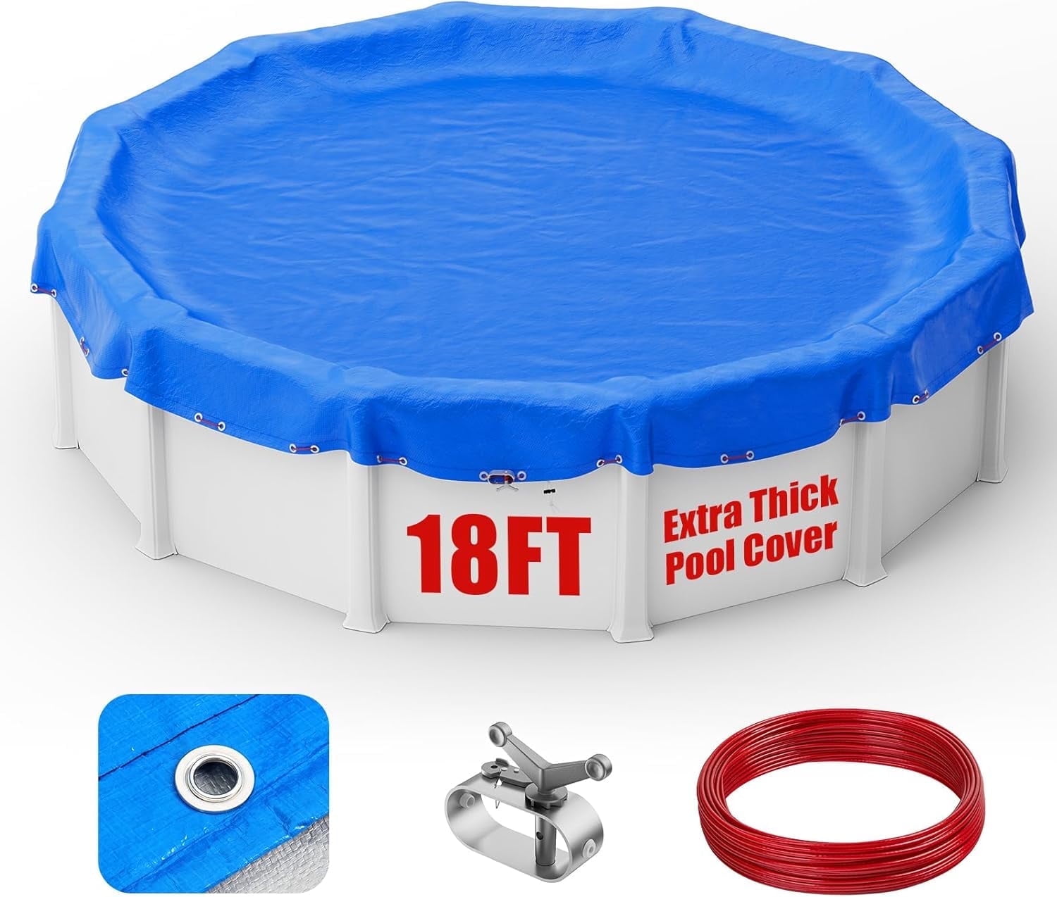 Future Way 18 FT Winter Pool Cover for Above Ground Pools, 1300D Extra ...