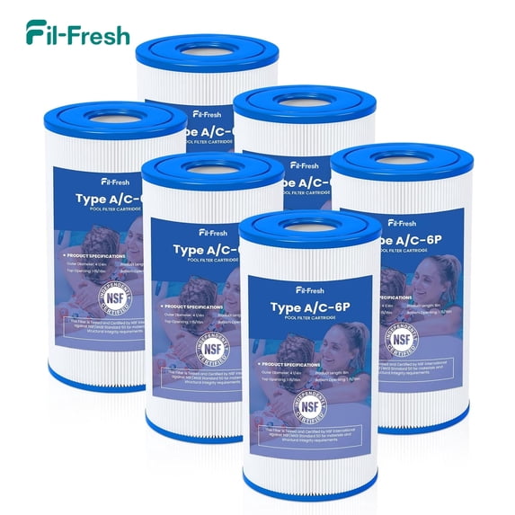 Future Way 6-Pack Pool Filter Kit for Intex 1000/1500/530 GPH A or C ...