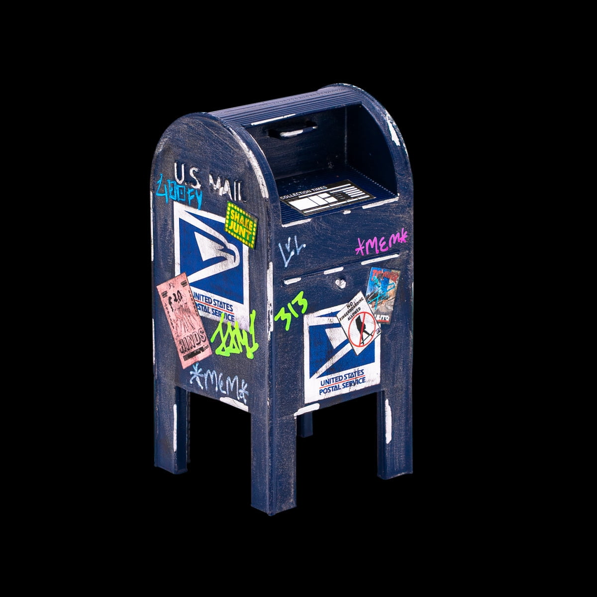 FutureBoundPrints Fingerboard Ramp - Thrashed USPS Post Box - Walmart.com